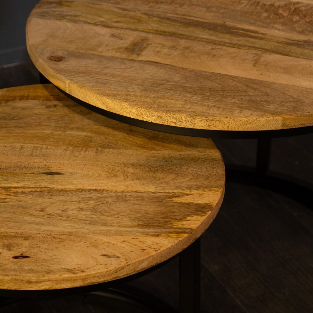 Couchtisch Ben 2er Beistelltischset aus Mango Holz - Massivholzmöbel ...